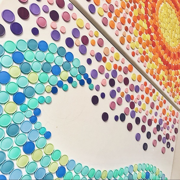 Handmade | Wall Decor | Original Artwork Medicine Vial Cap Mosaic By Me ...